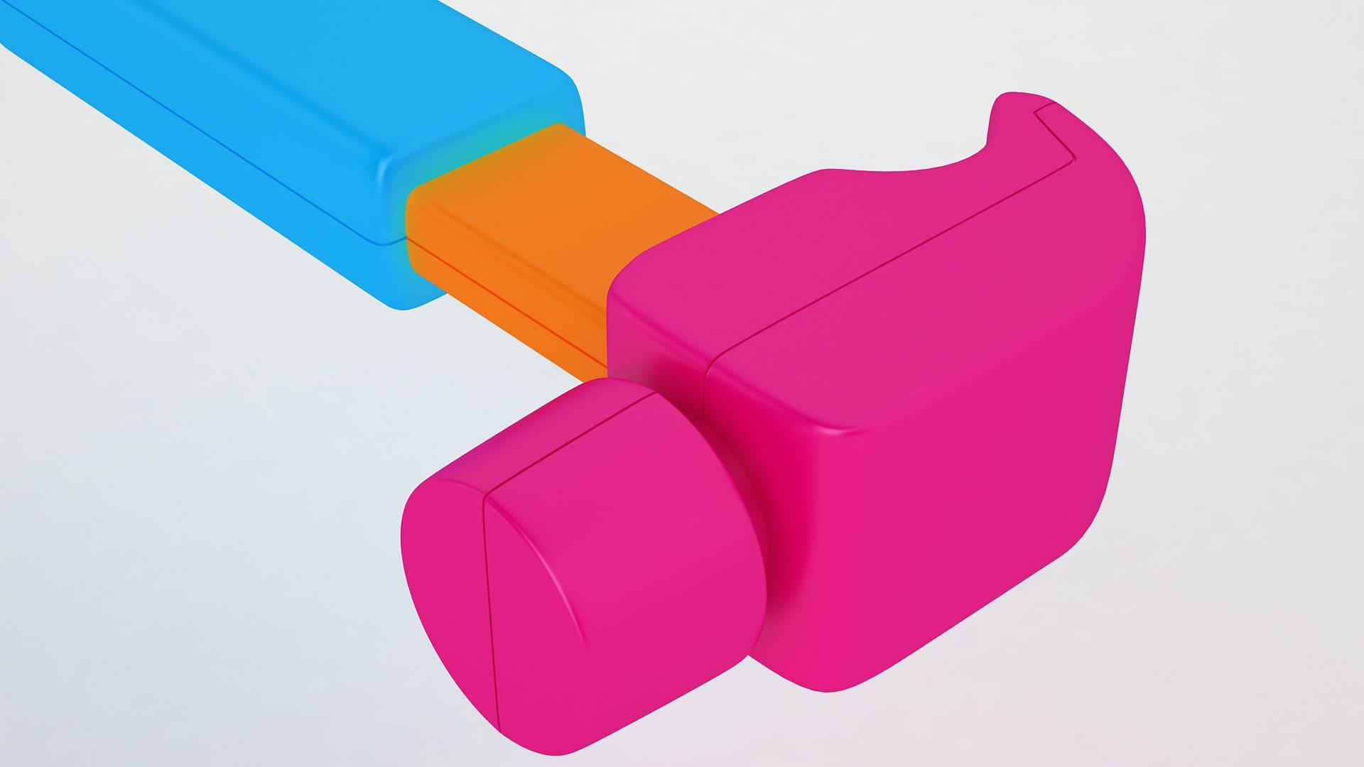 Plastic Toy Hammer 07 3D model - TurboSquid 1784239