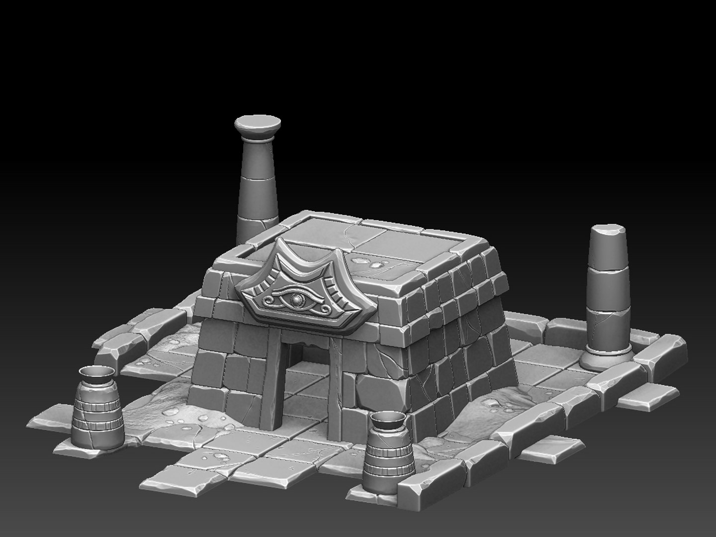 3D temple zbrush model - TurboSquid 1408839