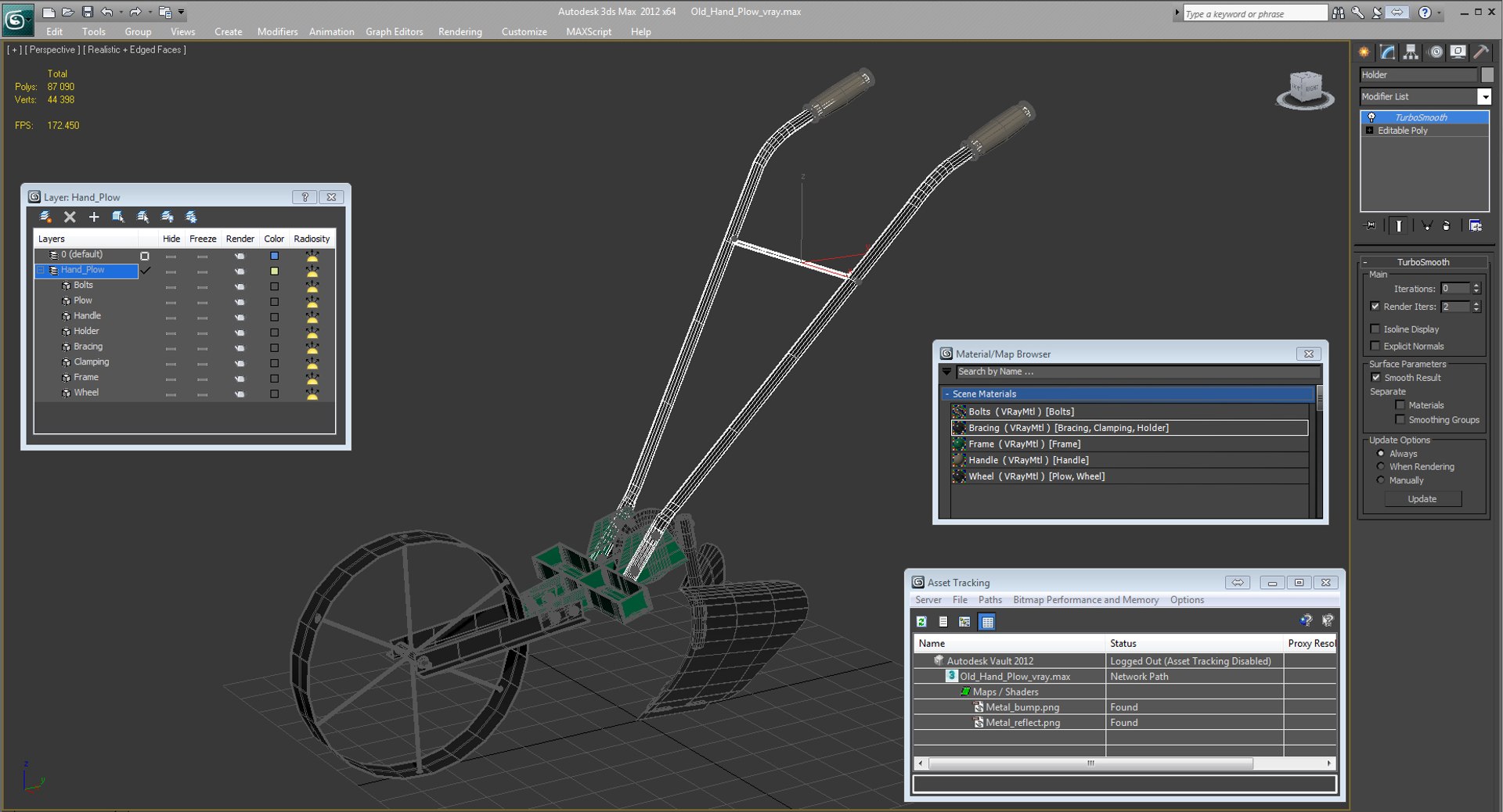 Old Hand Plow 3D Model - TurboSquid 1253359