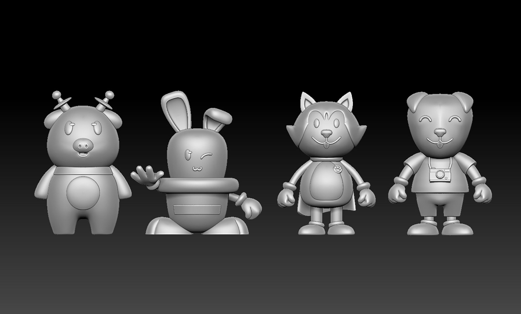 3D Model 4 Cartoon Print 3d - TurboSquid 2249562