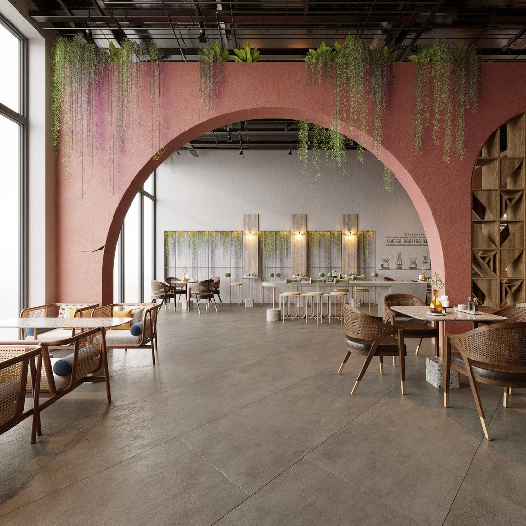 3D Modern coffee shop 01 for Cinema 4D model - TurboSquid 1978695