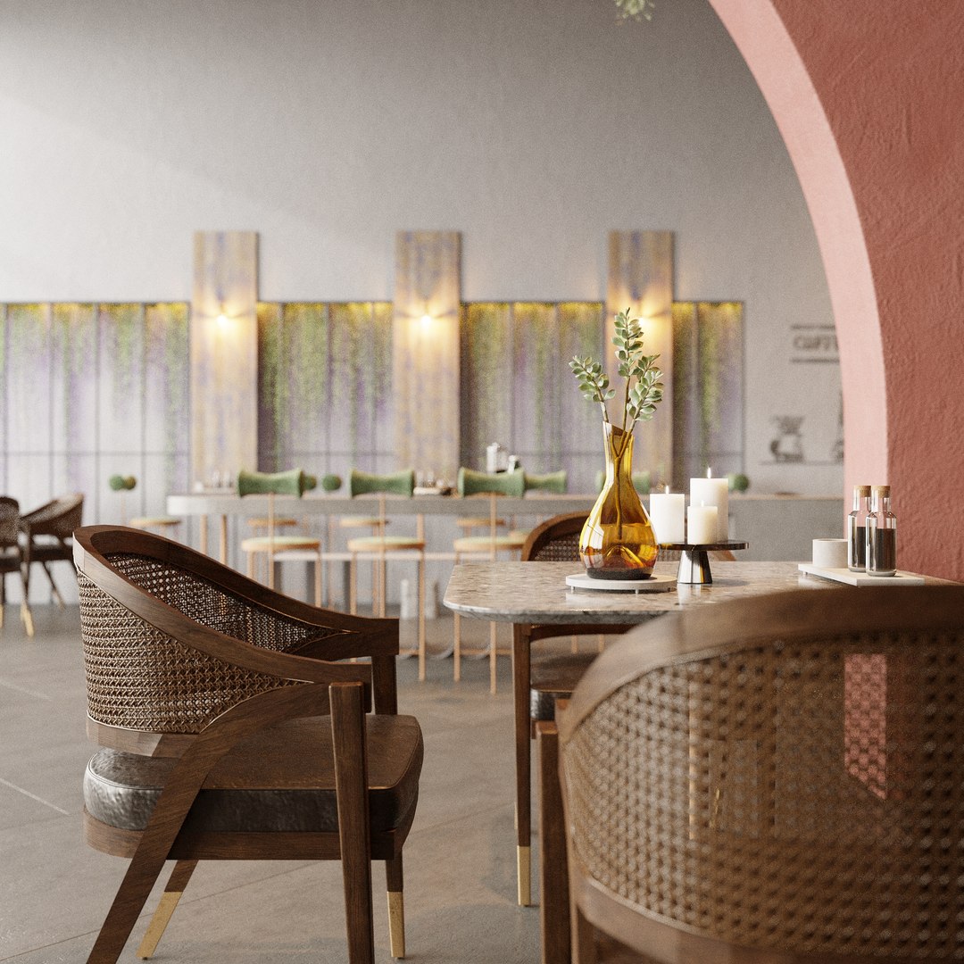 3D Modern coffee shop 01 for Cinema 4D model - TurboSquid 1978695