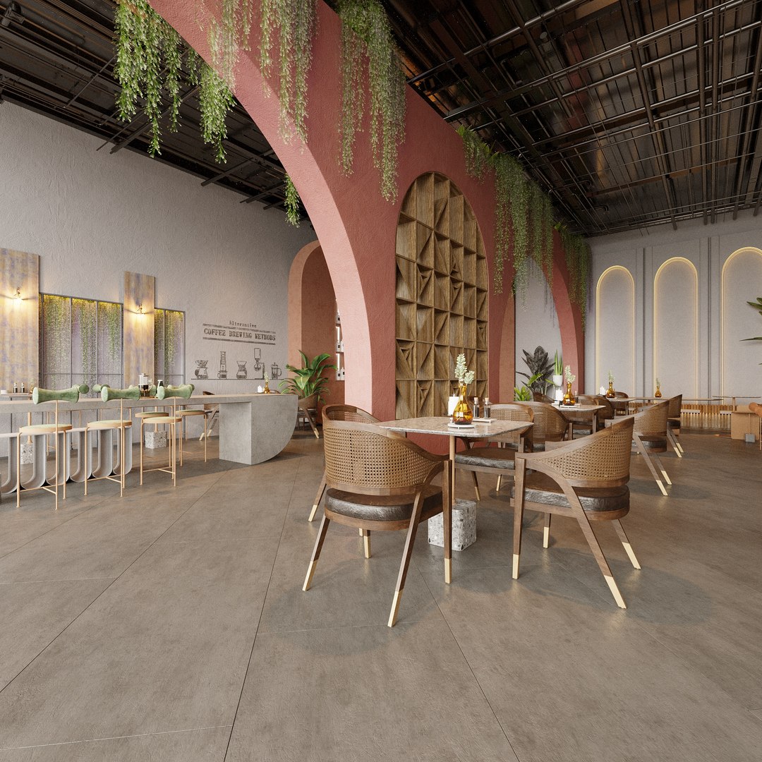 3D Modern coffee shop 01 for Cinema 4D model - TurboSquid 1978695