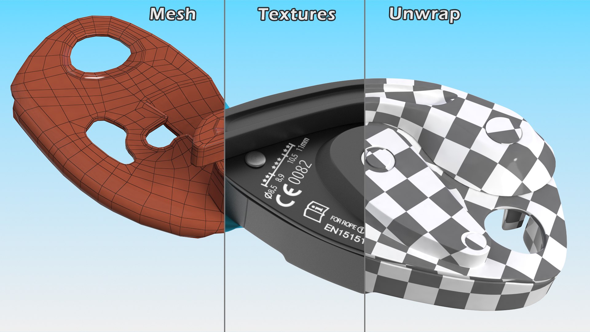 3D Climbing Technology Gri Gri Petzl Blue Open - TurboSquid 2190558