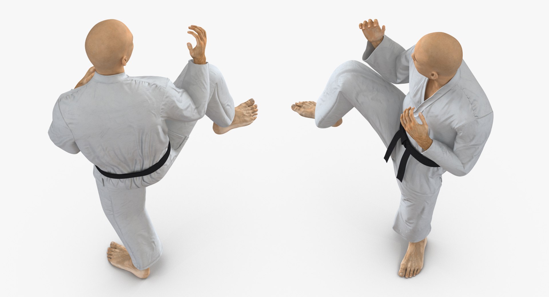 3d model of karate fighter japanese