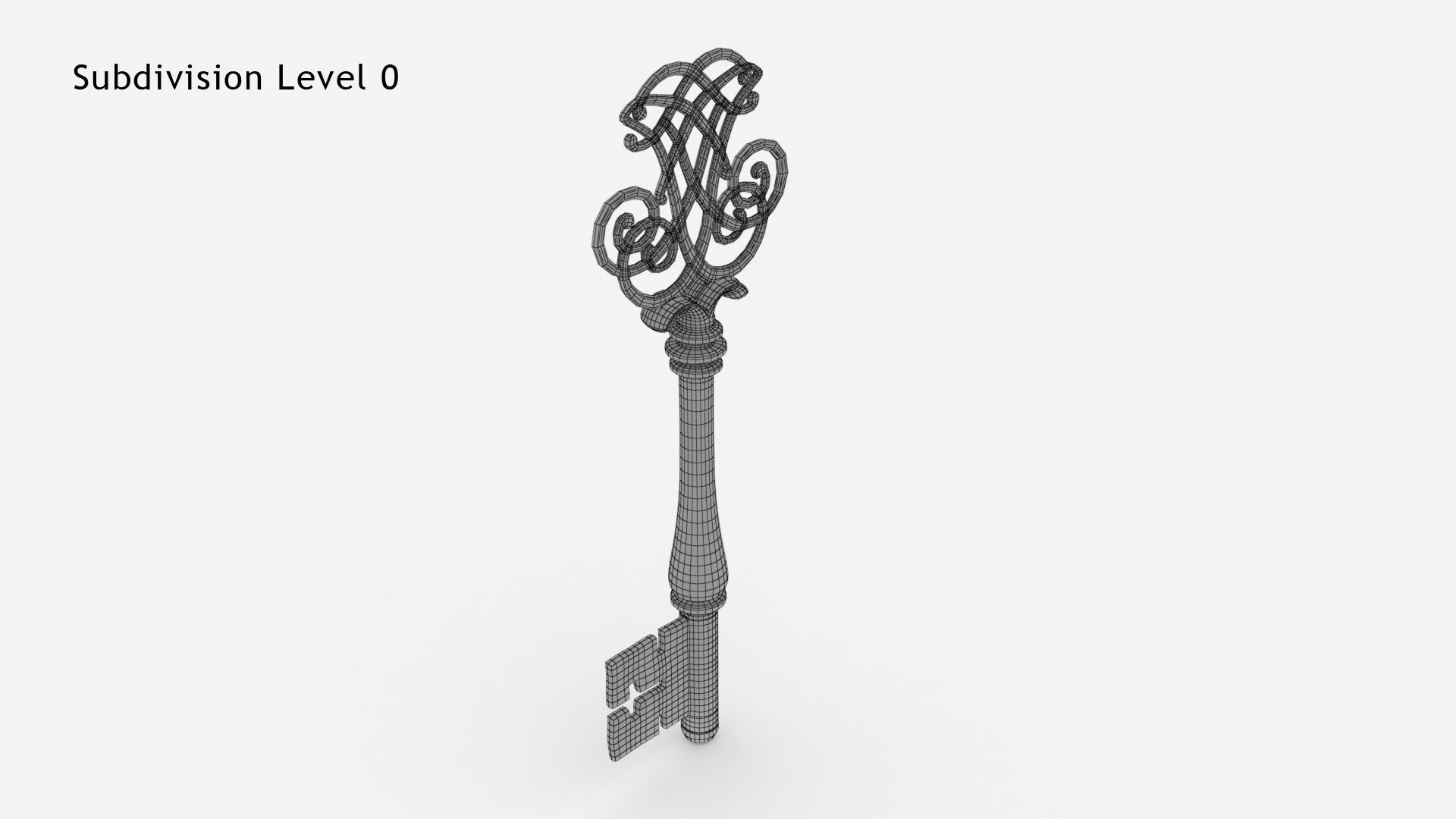Gold Old Key 3d Model