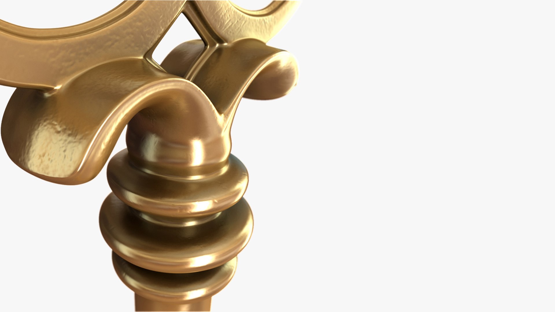 Gold Old Key 3d Model