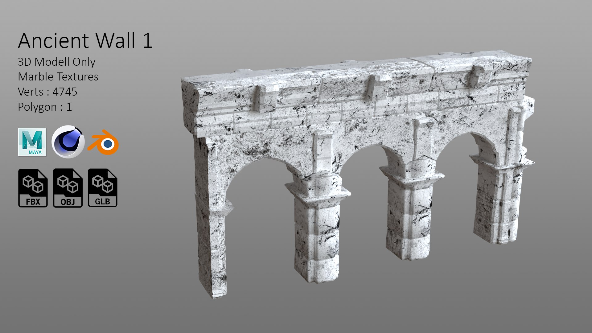 3D Ancient Wall 1 Model - TurboSquid 2197200