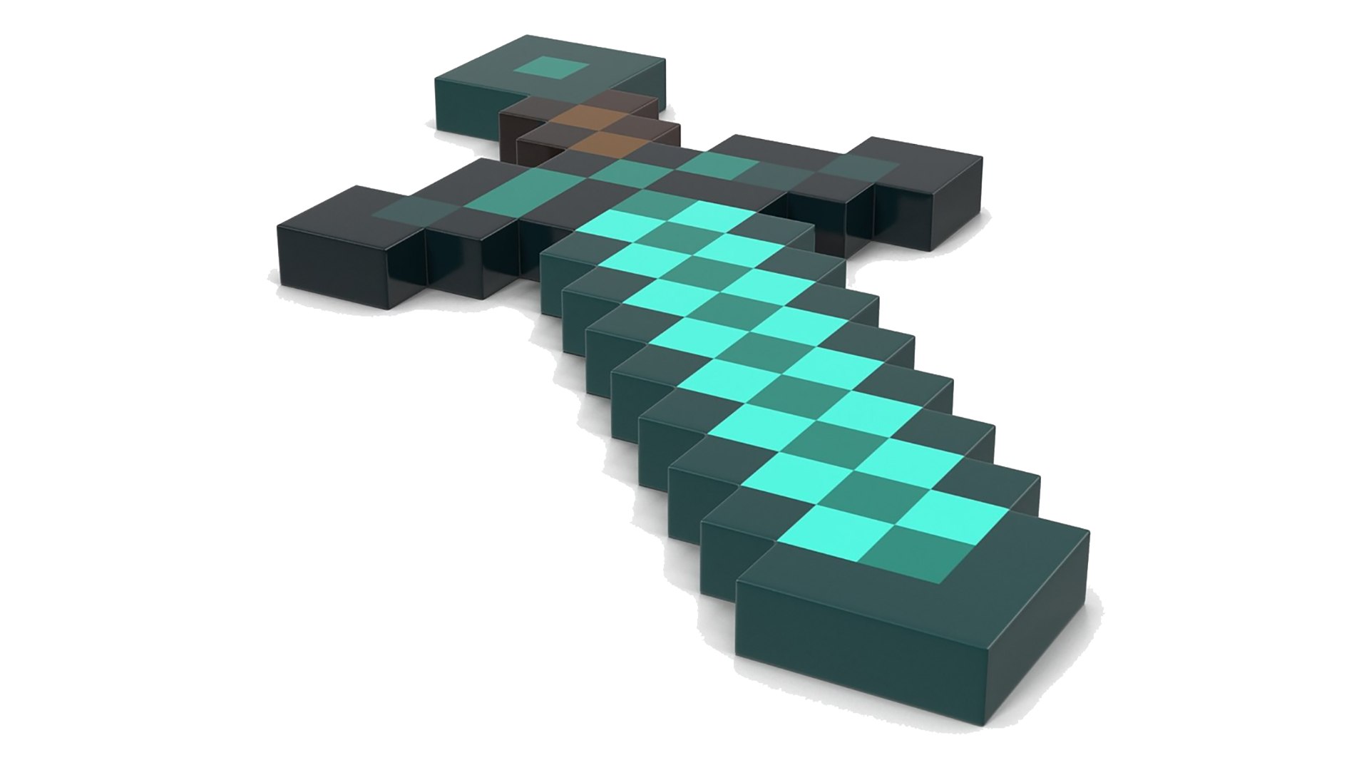 Pixelated Minecraft Diamond Sword 3D - TurboSquid 2294241