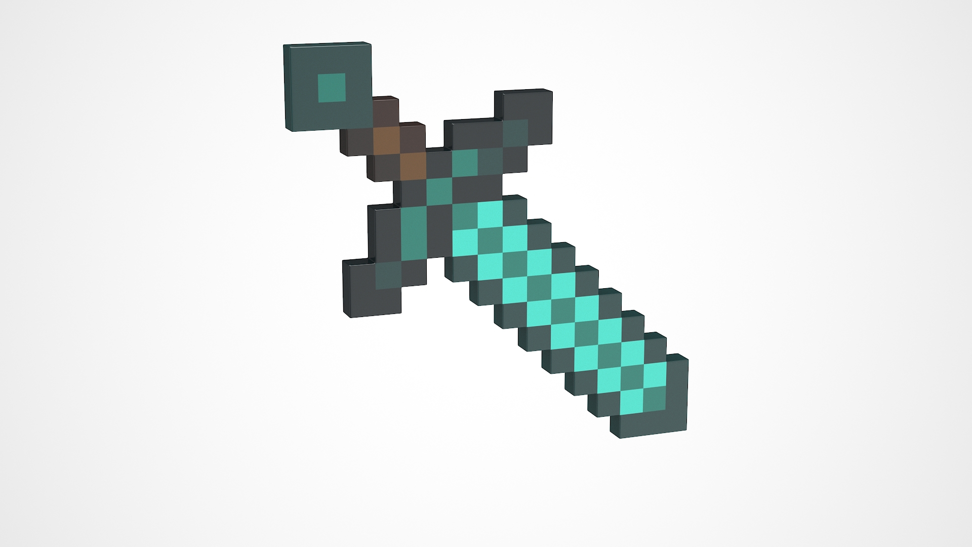 Pixelated Minecraft Diamond Sword 3D - TurboSquid 2294241