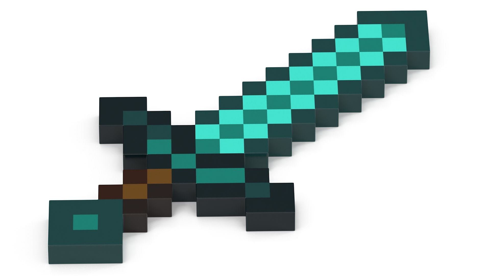 Pixelated Minecraft Diamond Sword 3D - TurboSquid 2294241