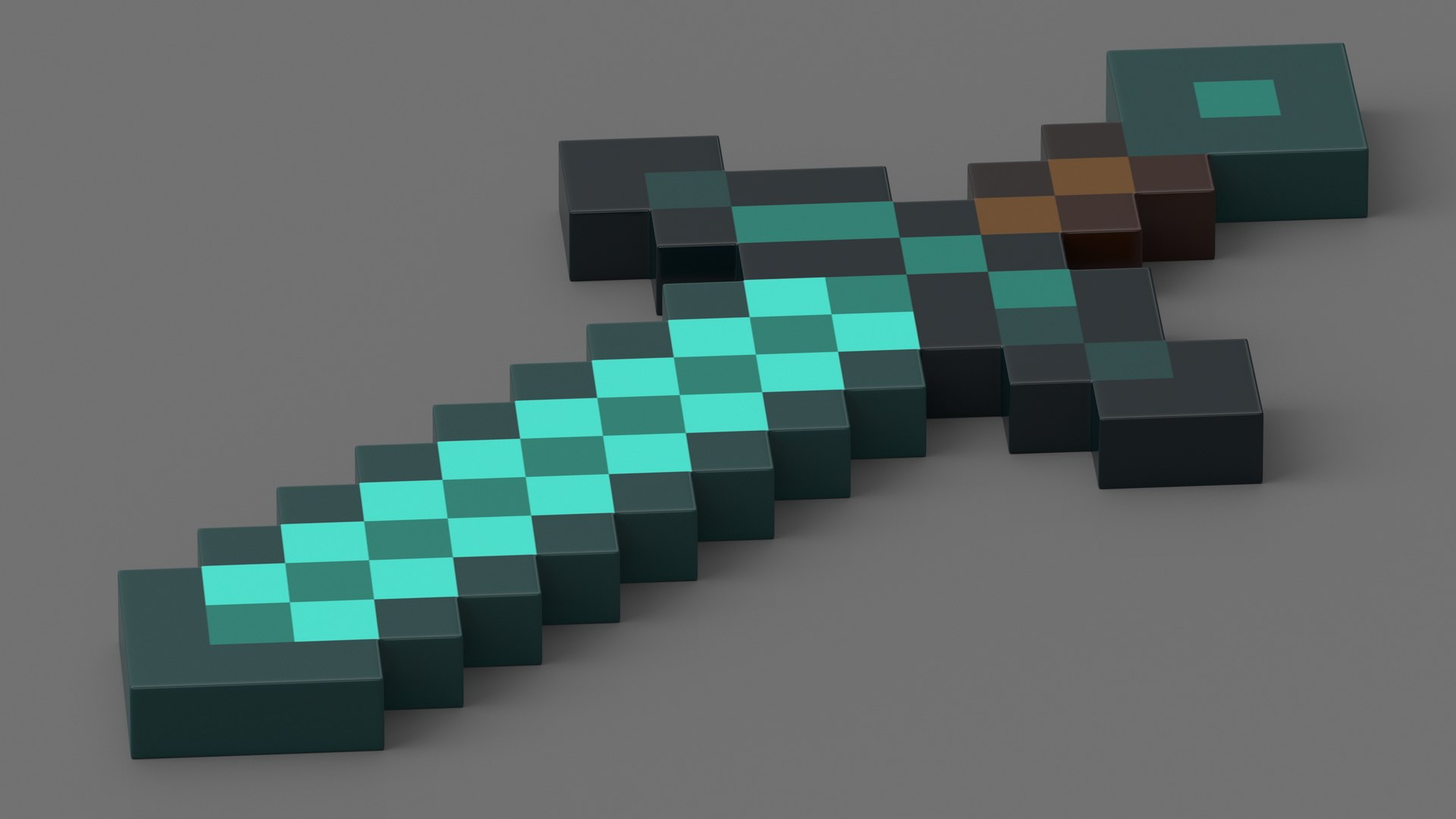 Pixelated Minecraft Diamond Sword 3D - TurboSquid 2294241