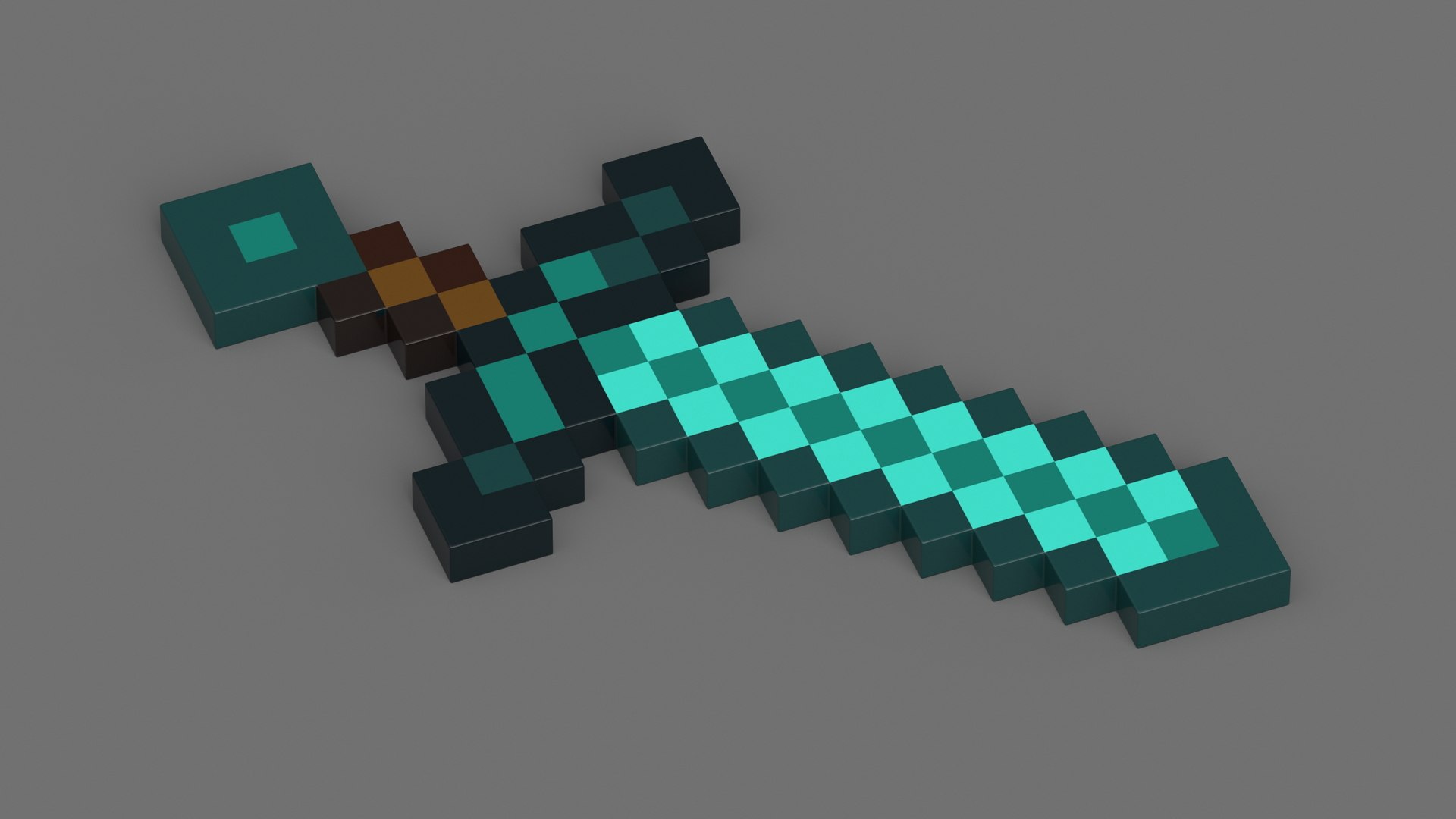 Pixelated Minecraft Diamond Sword 3D - TurboSquid 2294241