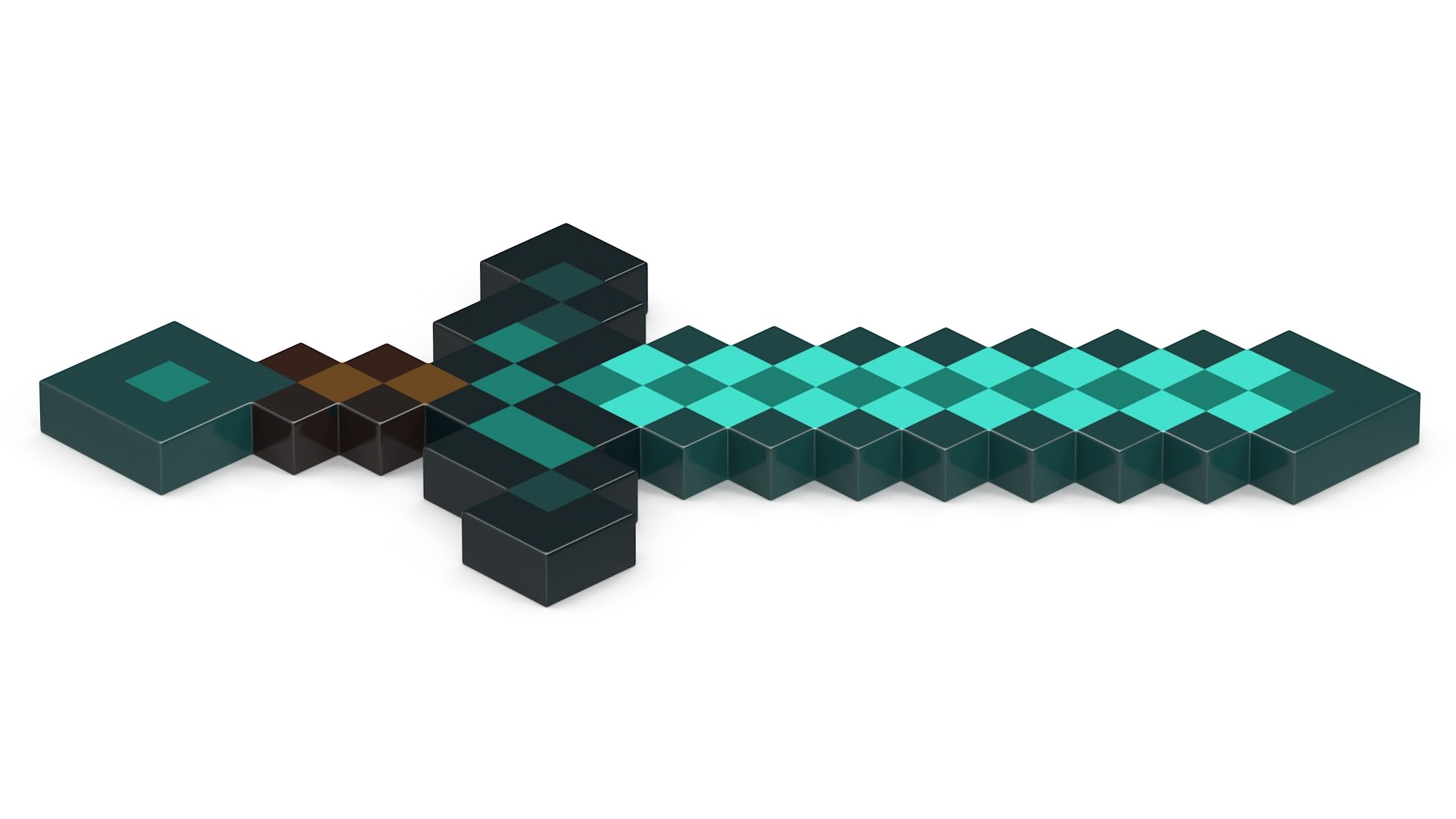 Pixelated Minecraft Diamond Sword 3D - TurboSquid 2294241