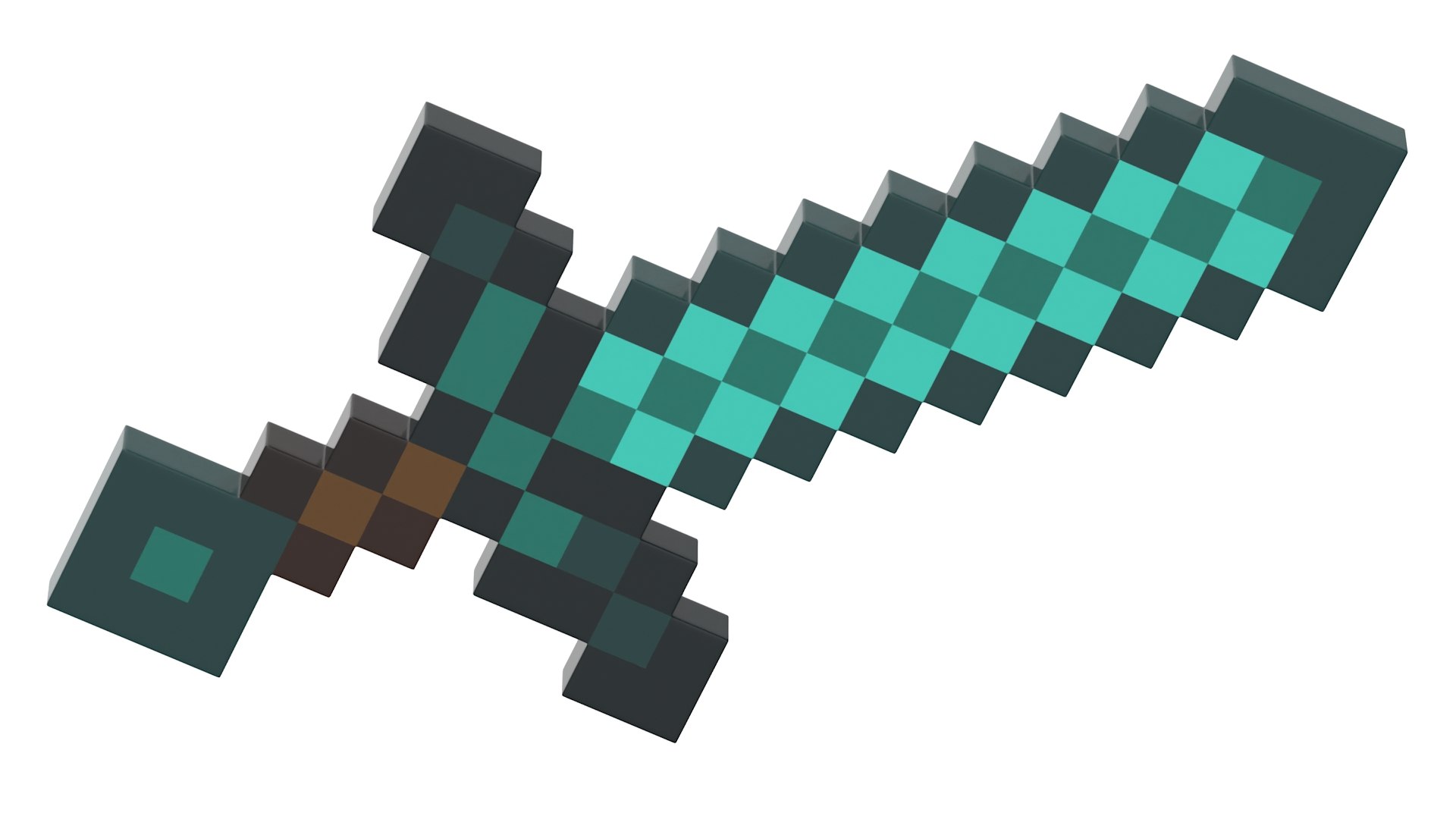 Pixelated Minecraft Diamond Sword 3D - TurboSquid 2294241