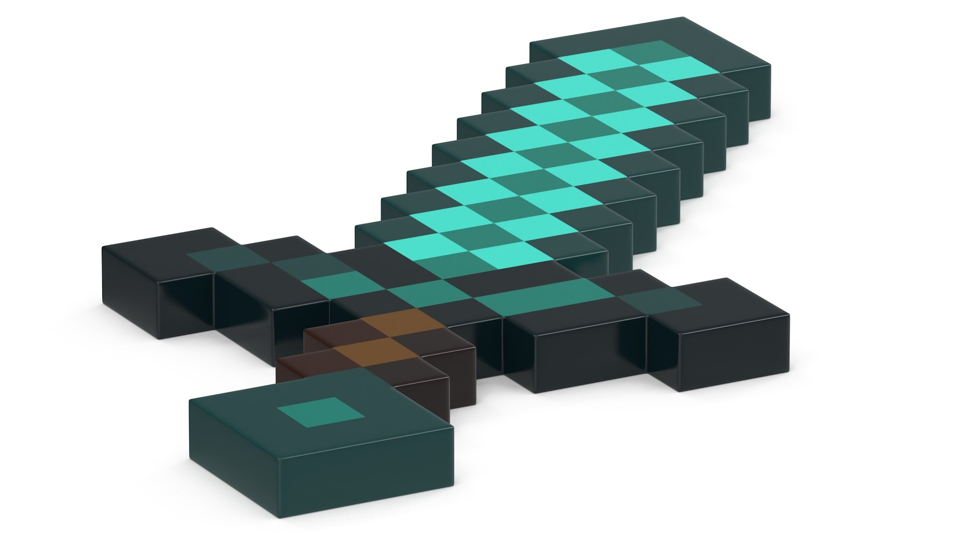 Pixelated Minecraft Diamond Sword 3D - TurboSquid 2294241