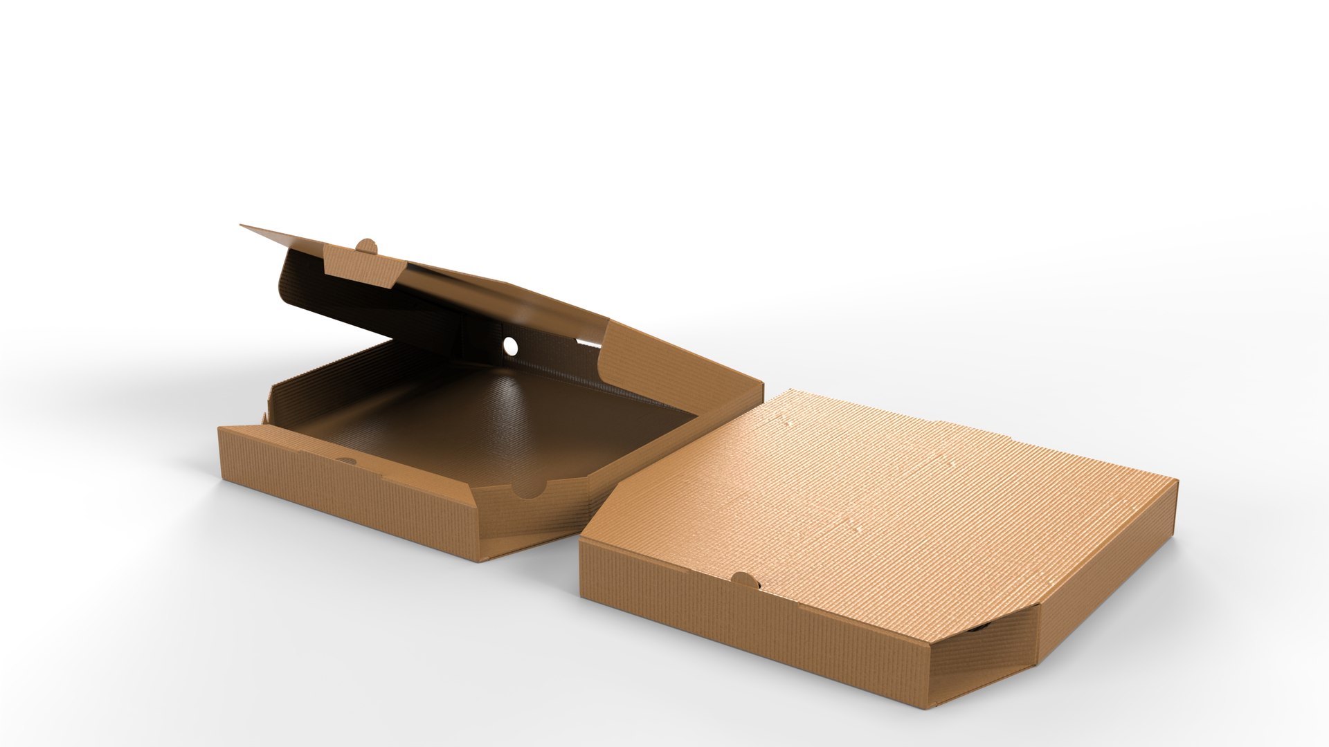 Pizza Box Open And Close 375x375x50mm With DIE-CUT IN FILES 3D ...