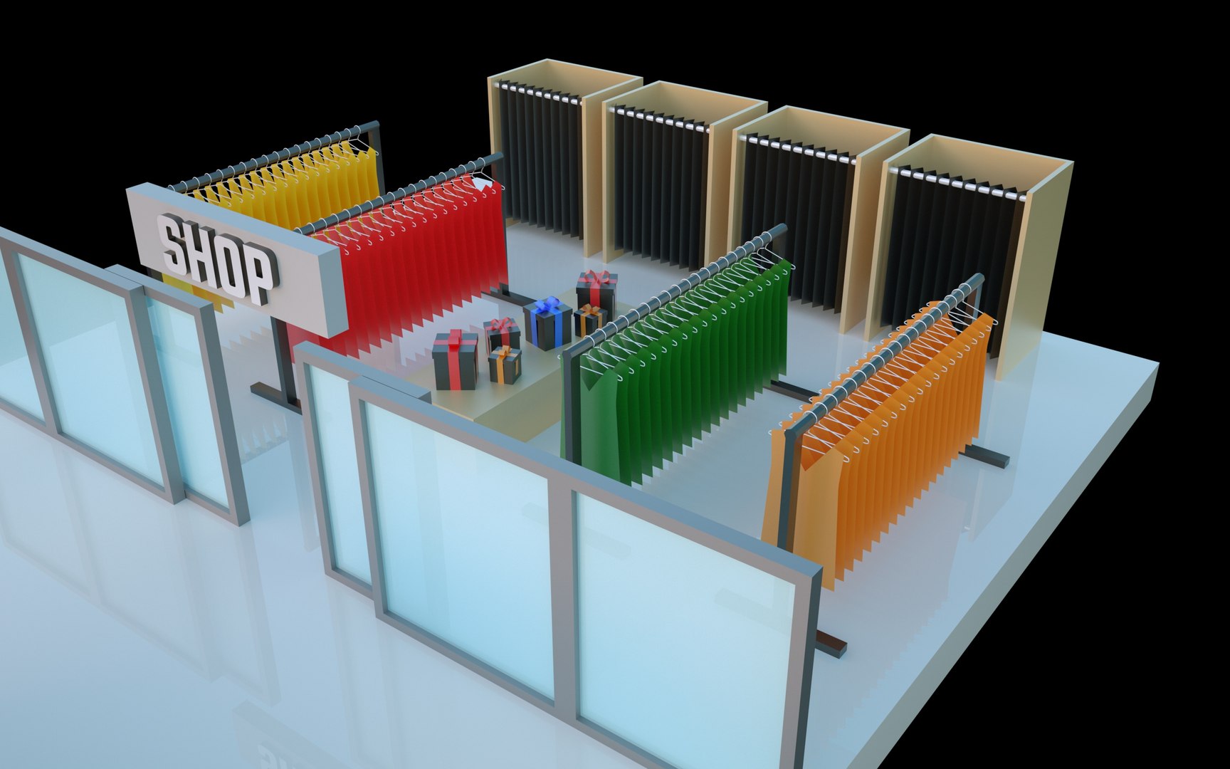 3D Isometric Shopping Mall Floor Model - TurboSquid 1641508