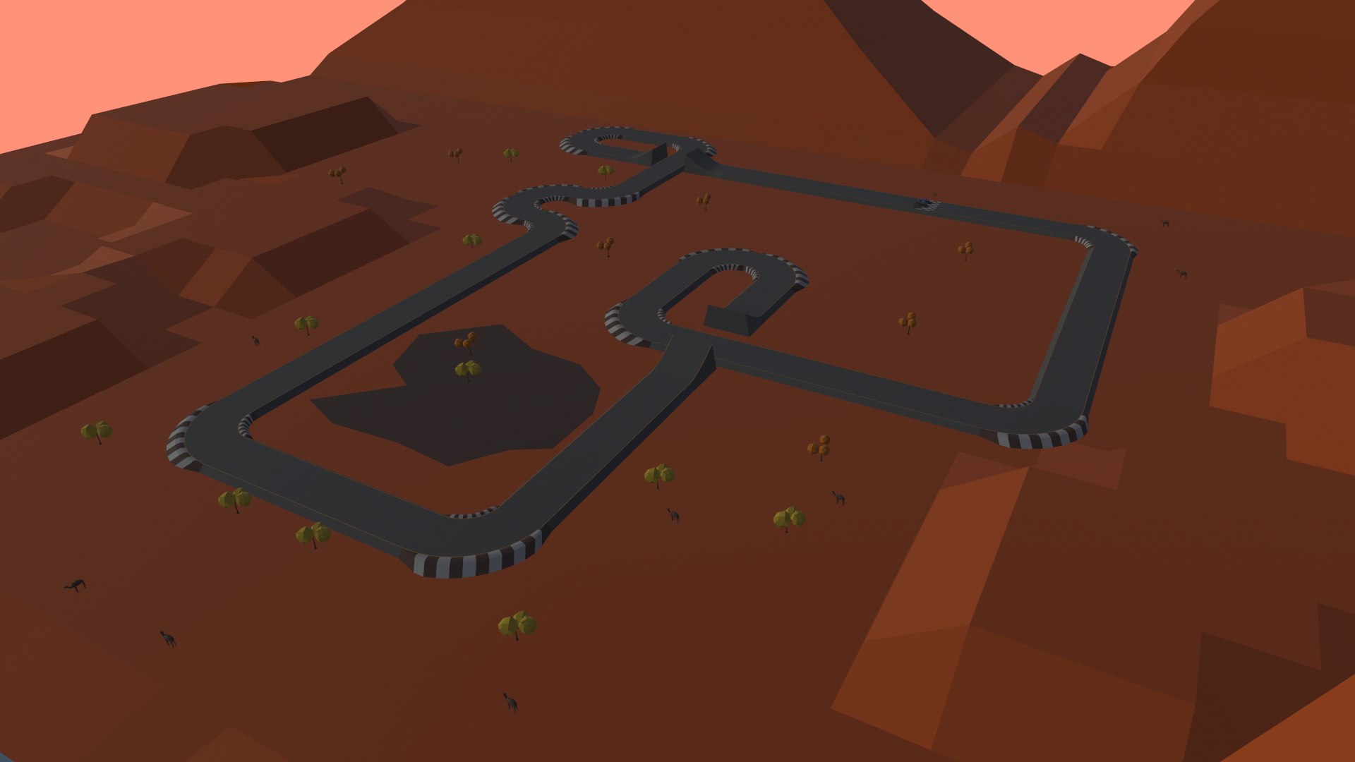 Race track low-poly 3D model - TurboSquid 1569942