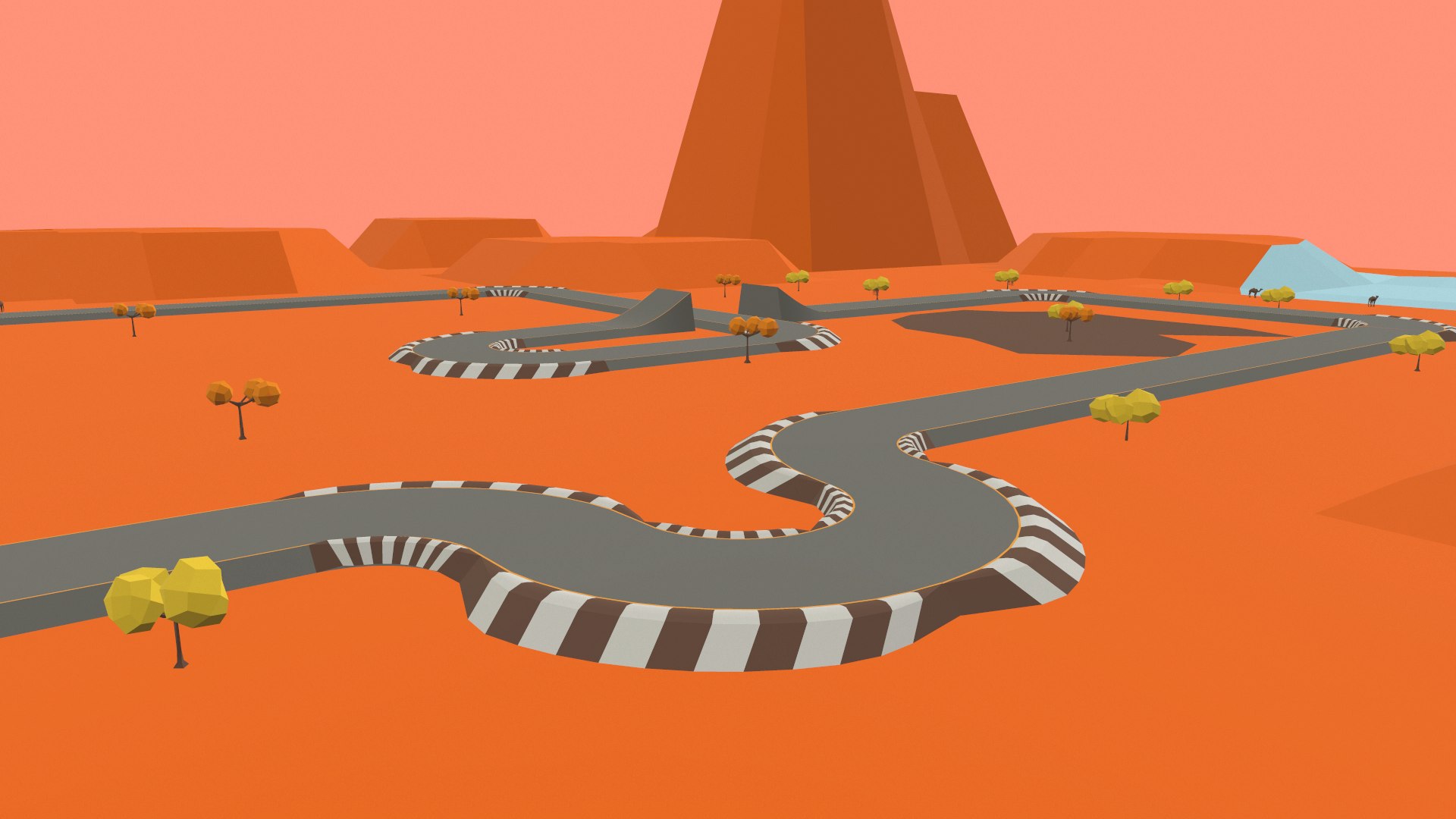 Race track low-poly 3D model - TurboSquid 1569942