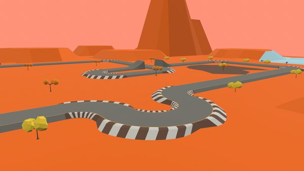 Race track low-poly 3D model - TurboSquid 1569942