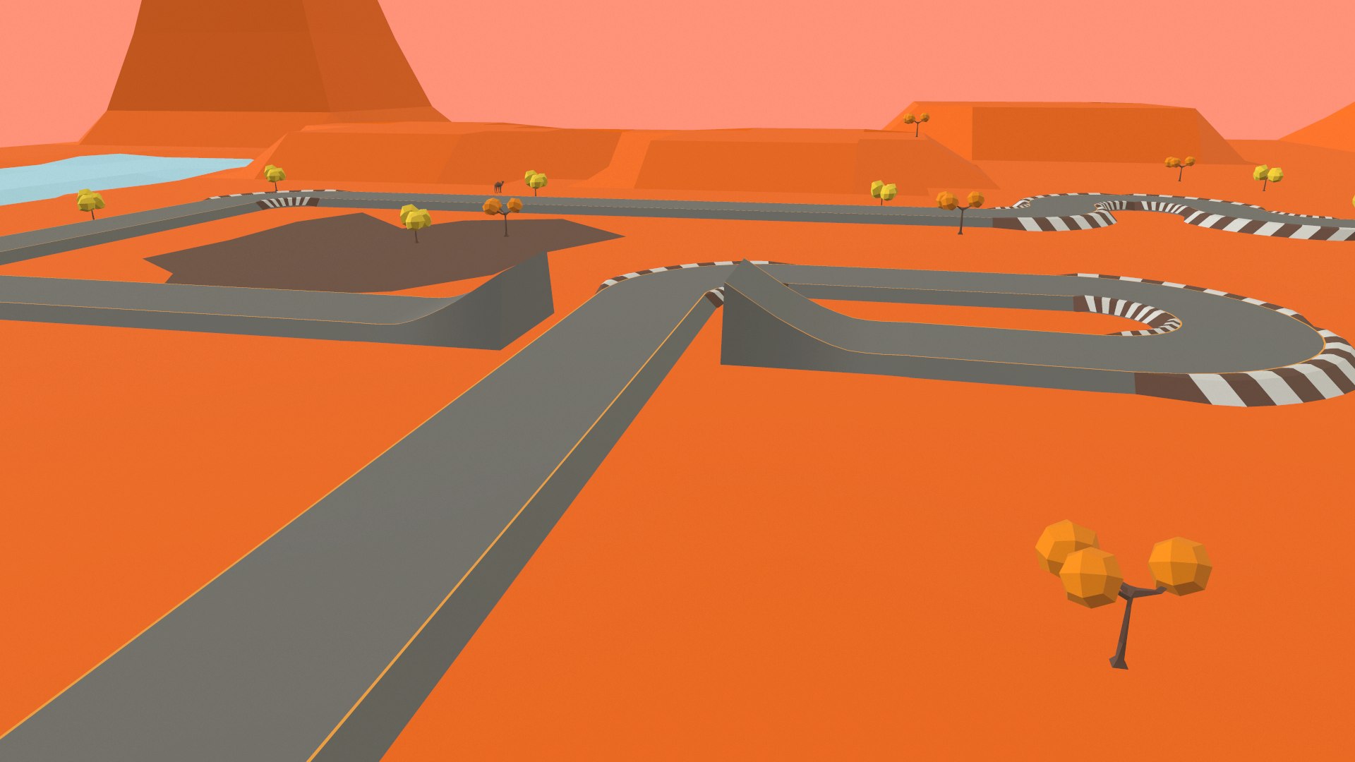 Race track low-poly 3D model - TurboSquid 1569942