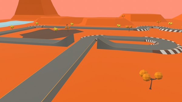 Race track low-poly 3D model - TurboSquid 1569942