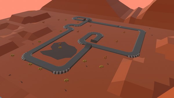Race track low-poly 3D model - TurboSquid 1569942