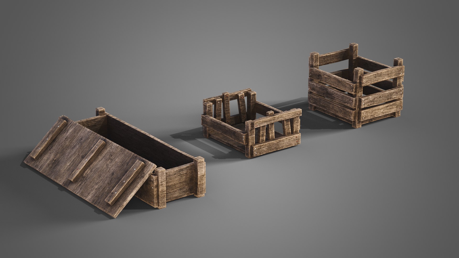 3D Medieval Wooden Boxes - TurboSquid 2019268
