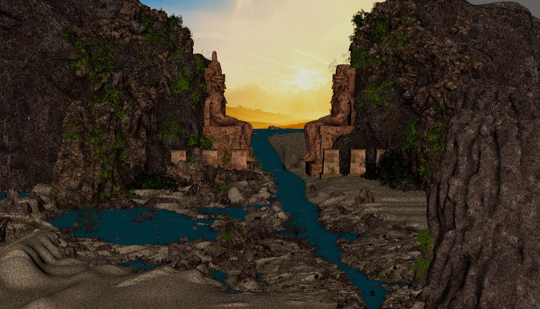 Fantasy Gate Nile River Model - TurboSquid 1981136