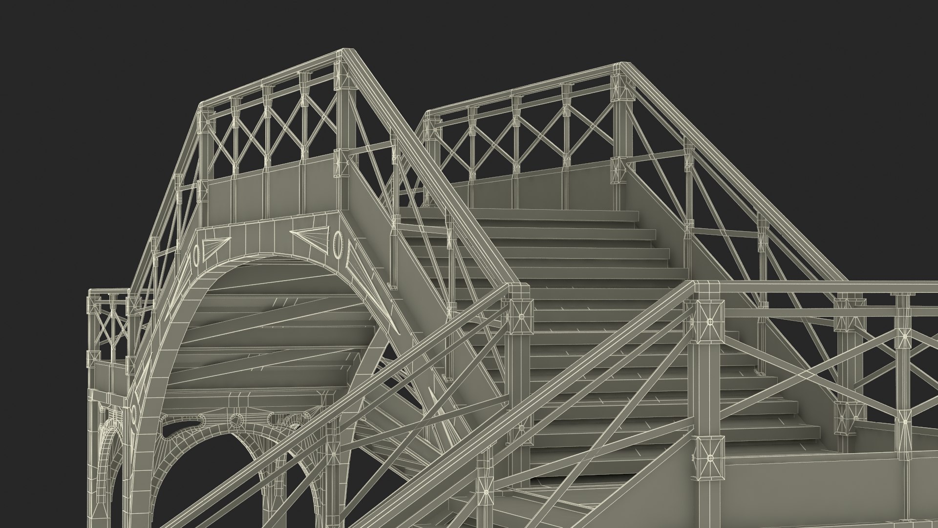 Retro Railway Pedestrian Bridge Model - TurboSquid 2276765