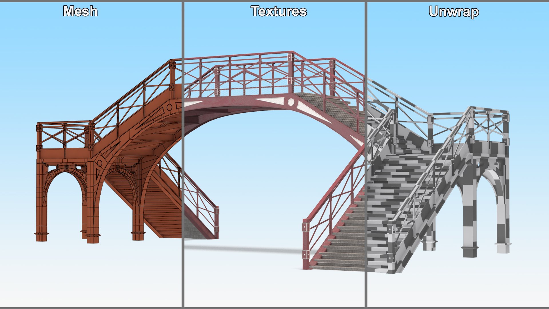 Retro Railway Pedestrian Bridge Model - TurboSquid 2276765