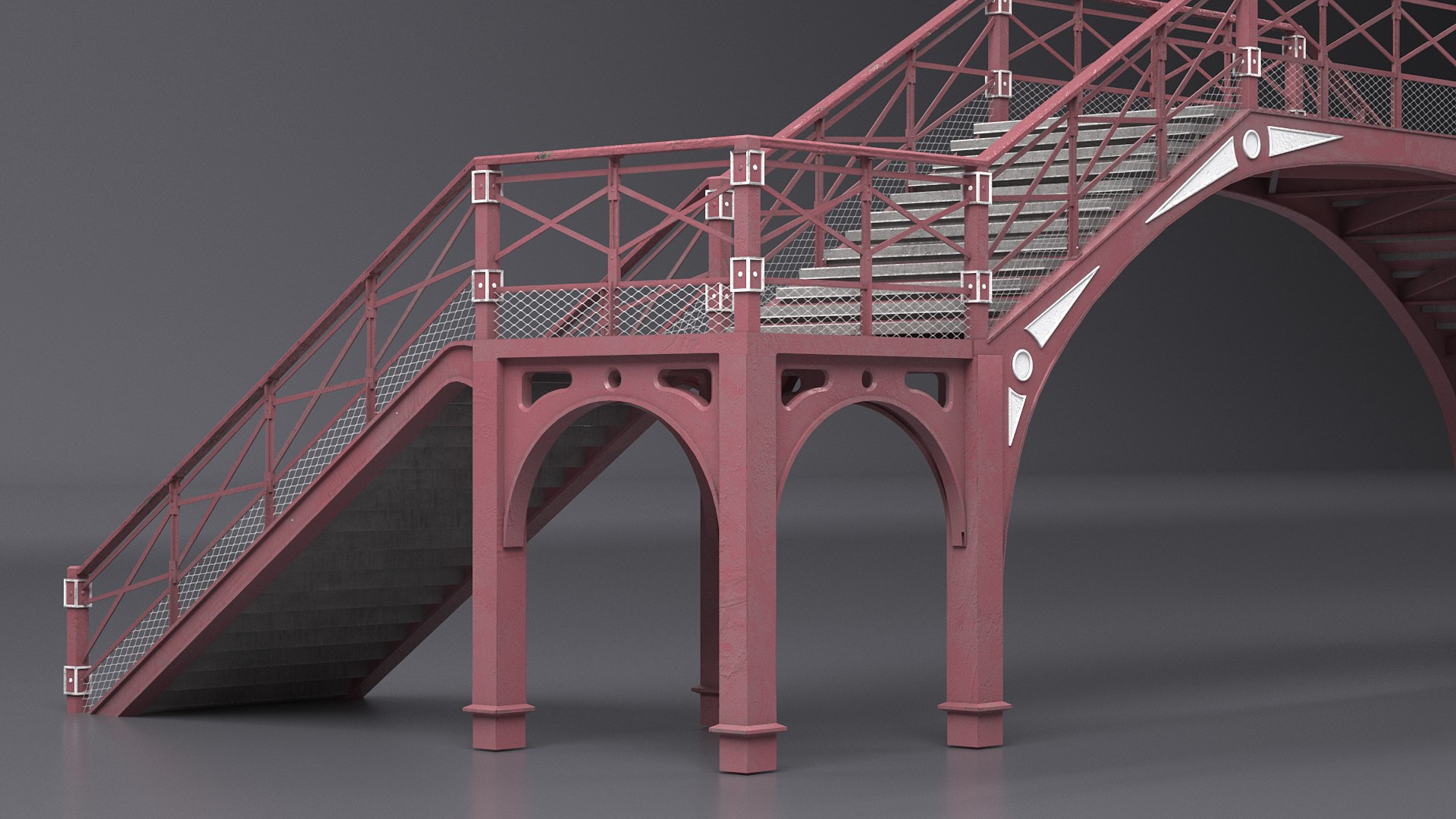 Retro Railway Pedestrian Bridge Model - TurboSquid 2276765
