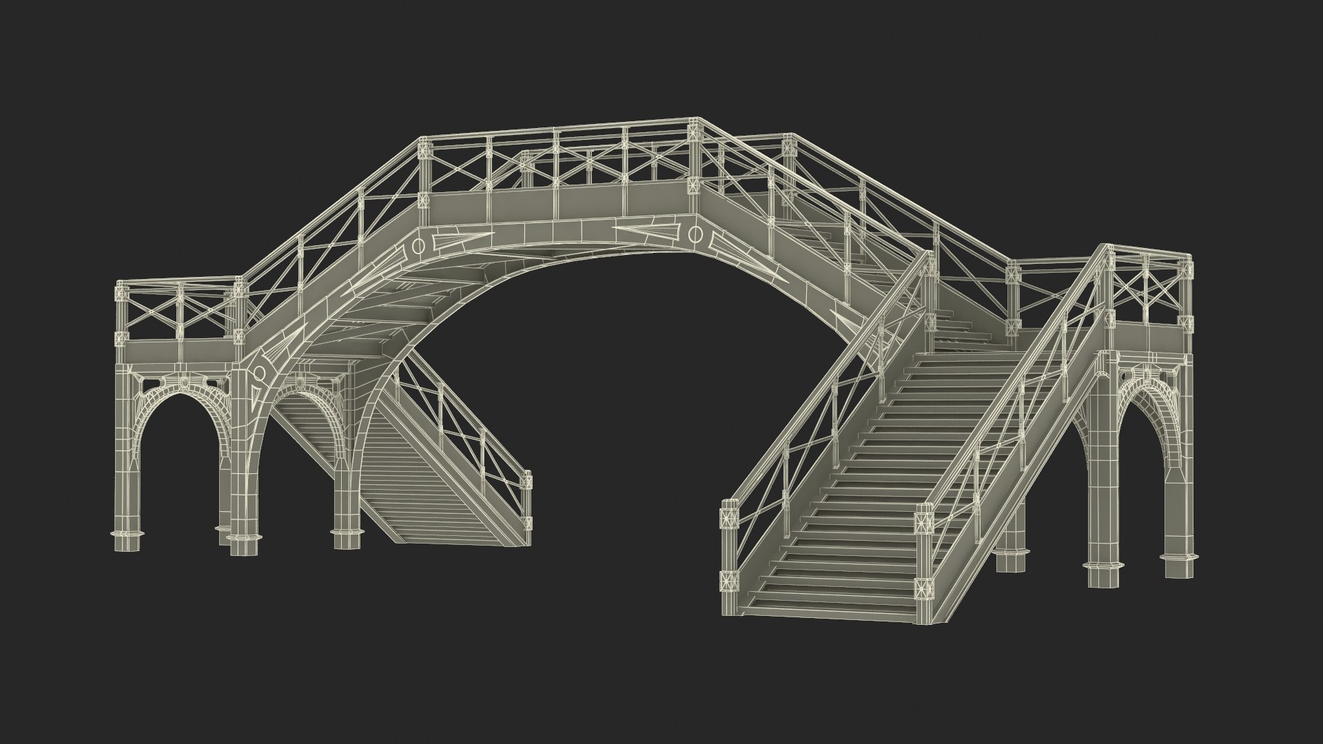 Retro Railway Pedestrian Bridge Model - TurboSquid 2276765