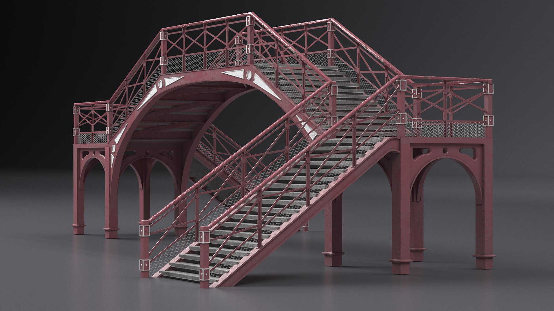 Retro Railway Pedestrian Bridge Model - TurboSquid 2276765