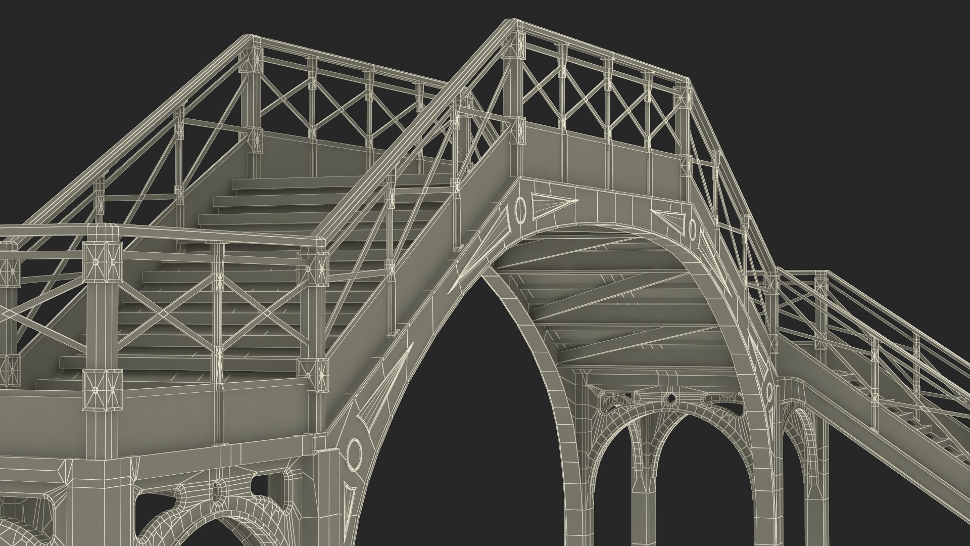 Retro Railway Pedestrian Bridge Model - TurboSquid 2276765