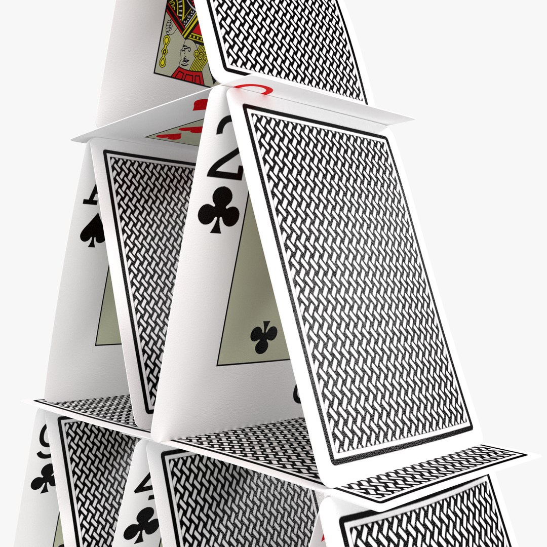 3d Model House Playing Cards
