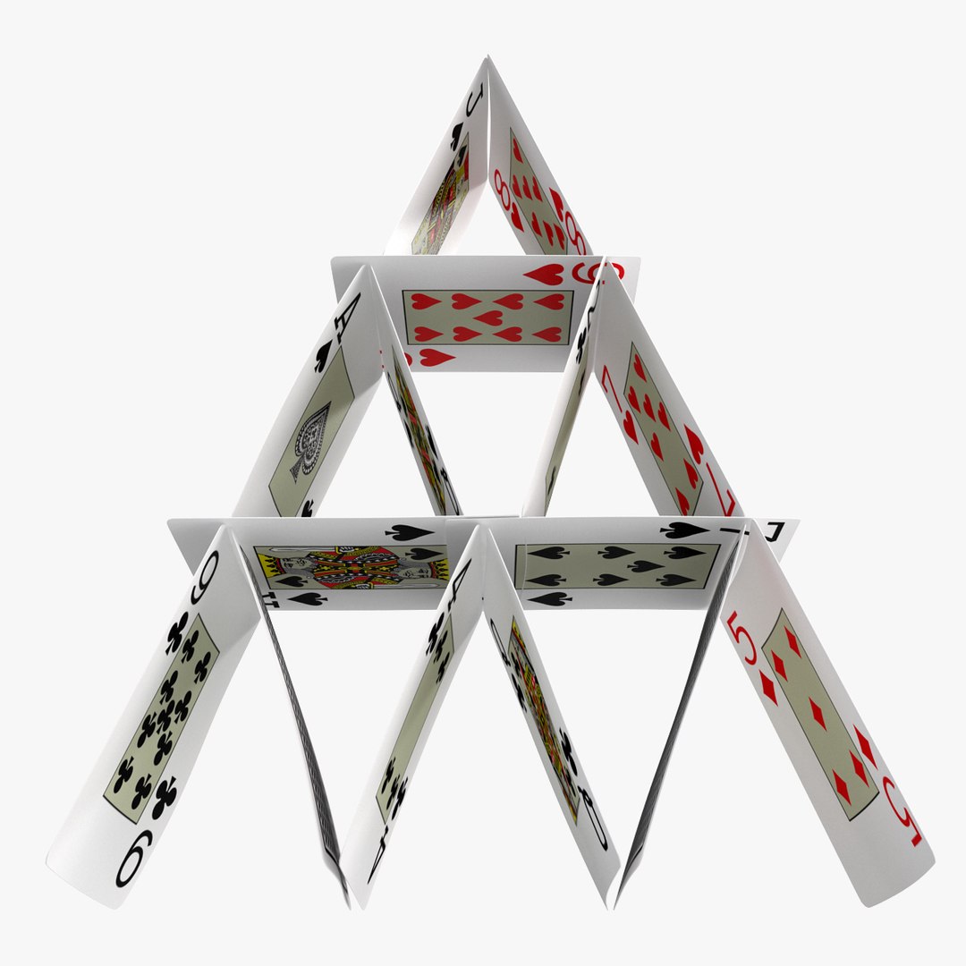 3d Model House Playing Cards