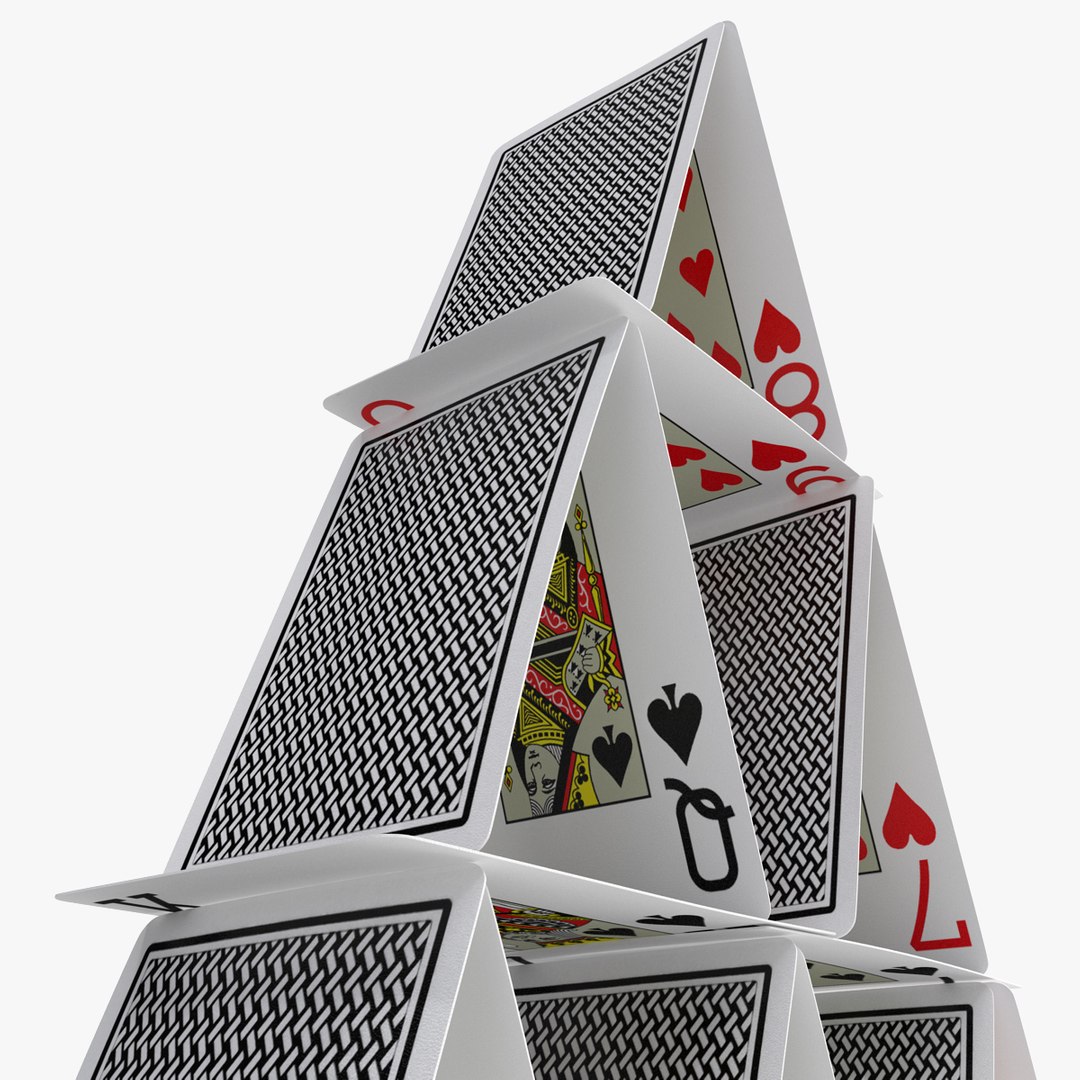 3d Model House Playing Cards