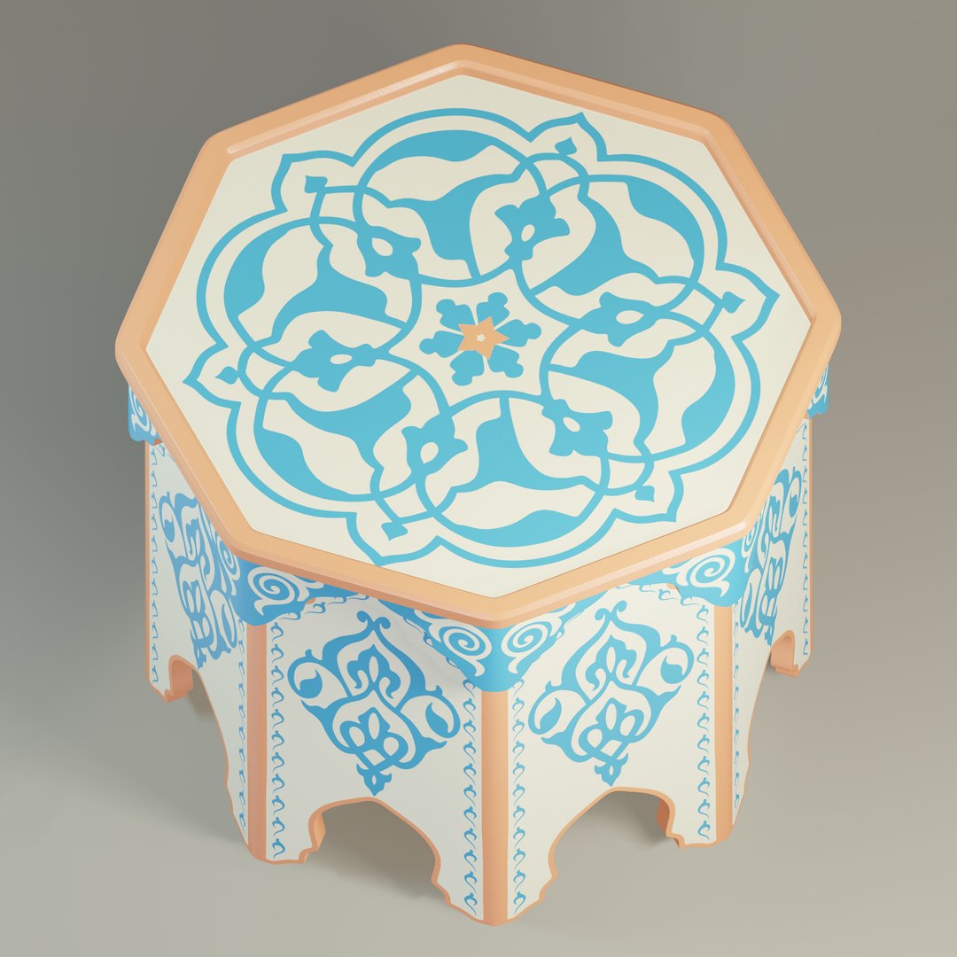 Table Painted 3D Model - TurboSquid 1547429
