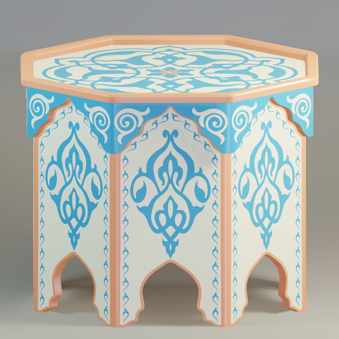 Table Painted 3D Model - TurboSquid 1547429