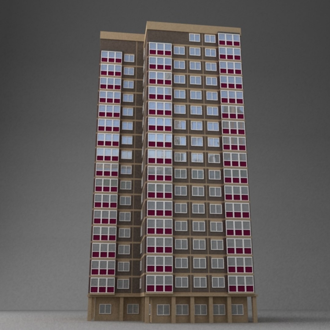 3d Model Block Flats Background