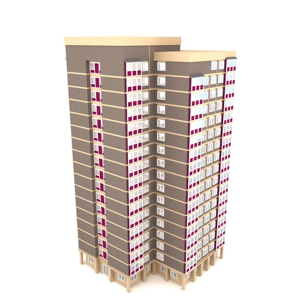 3d model block flats background