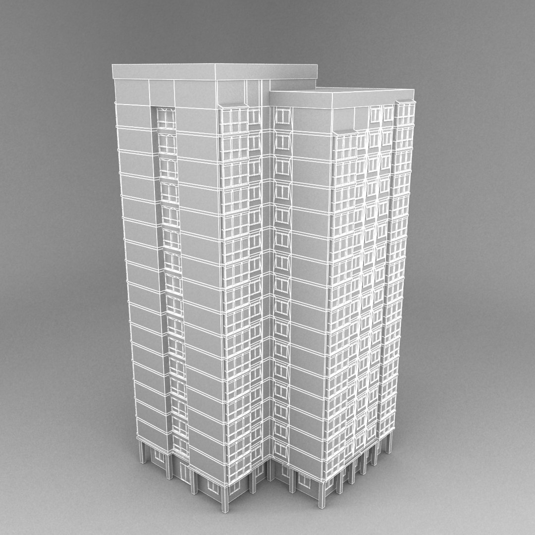 3d Model Block Flats Background