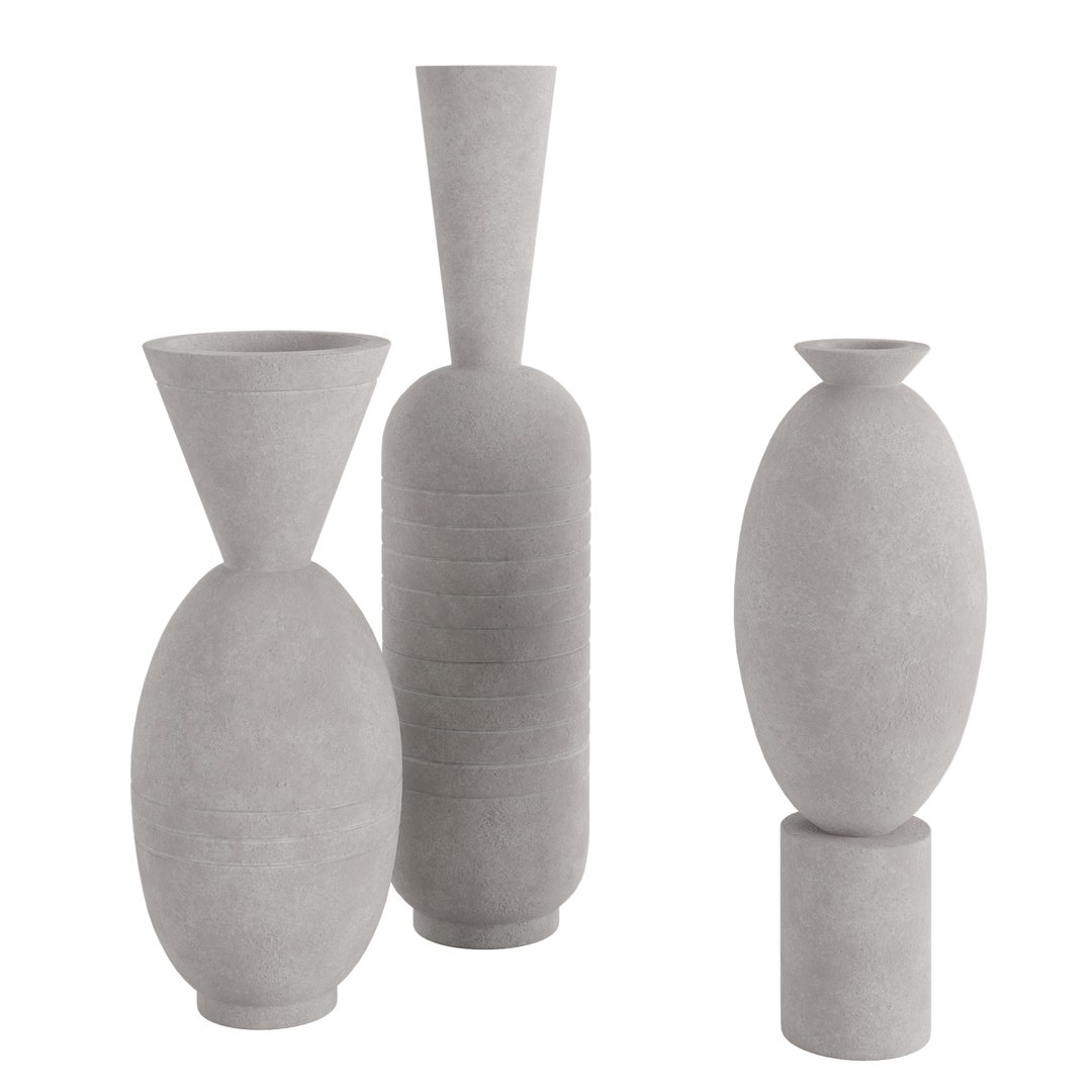 Set Ceramic Vases Model - TurboSquid 2316712