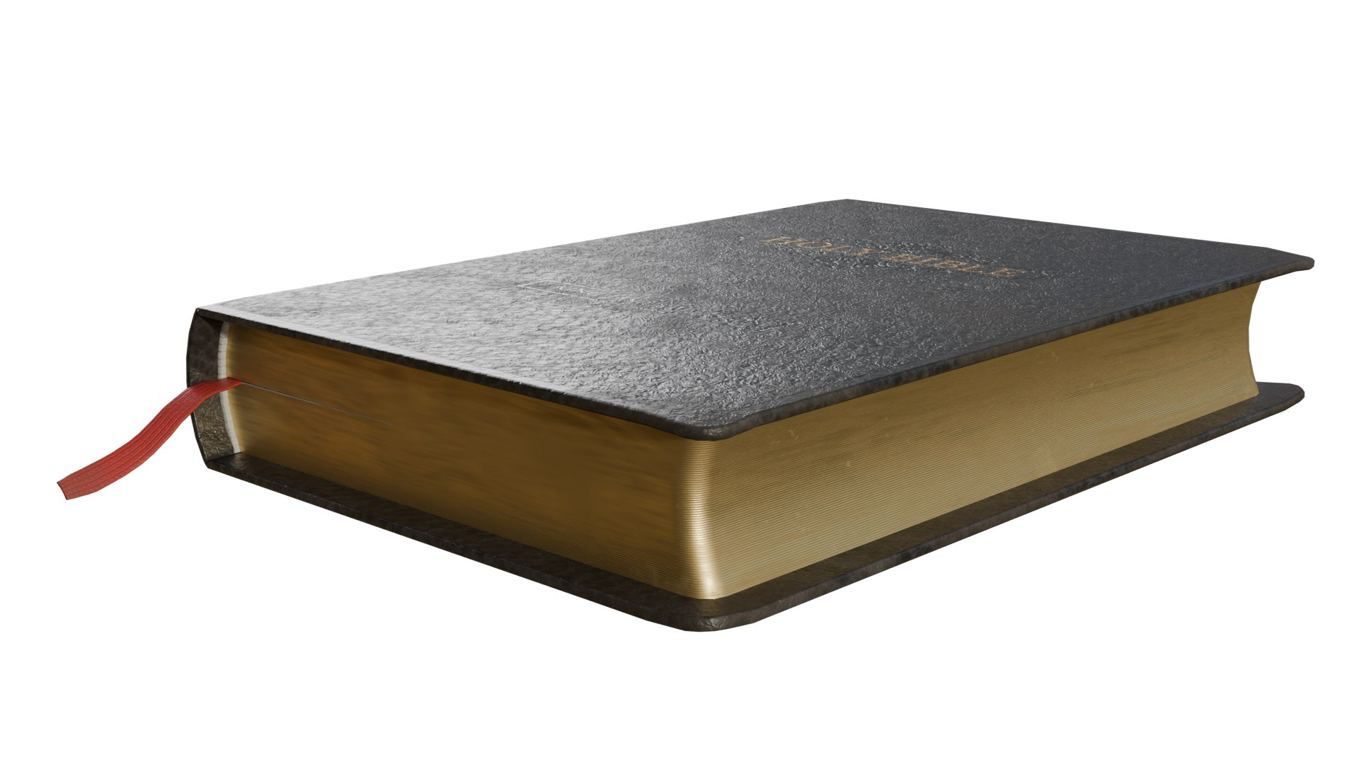 Leather Bound Bible Gold Leaf Pages With Red Bookmark 3D - TurboSquid ...
