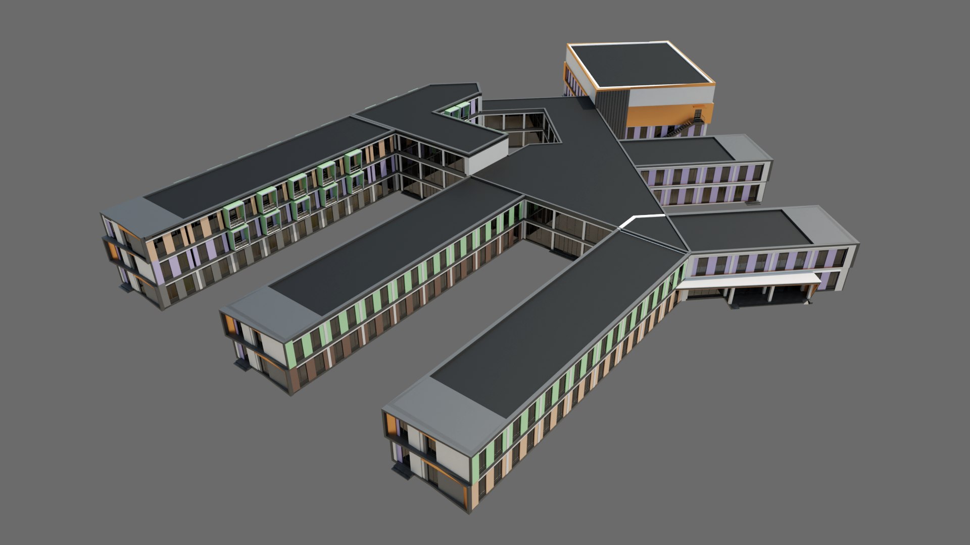 3D High School model - TurboSquid 2028964