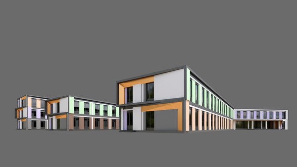 3D High School model - TurboSquid 2028964