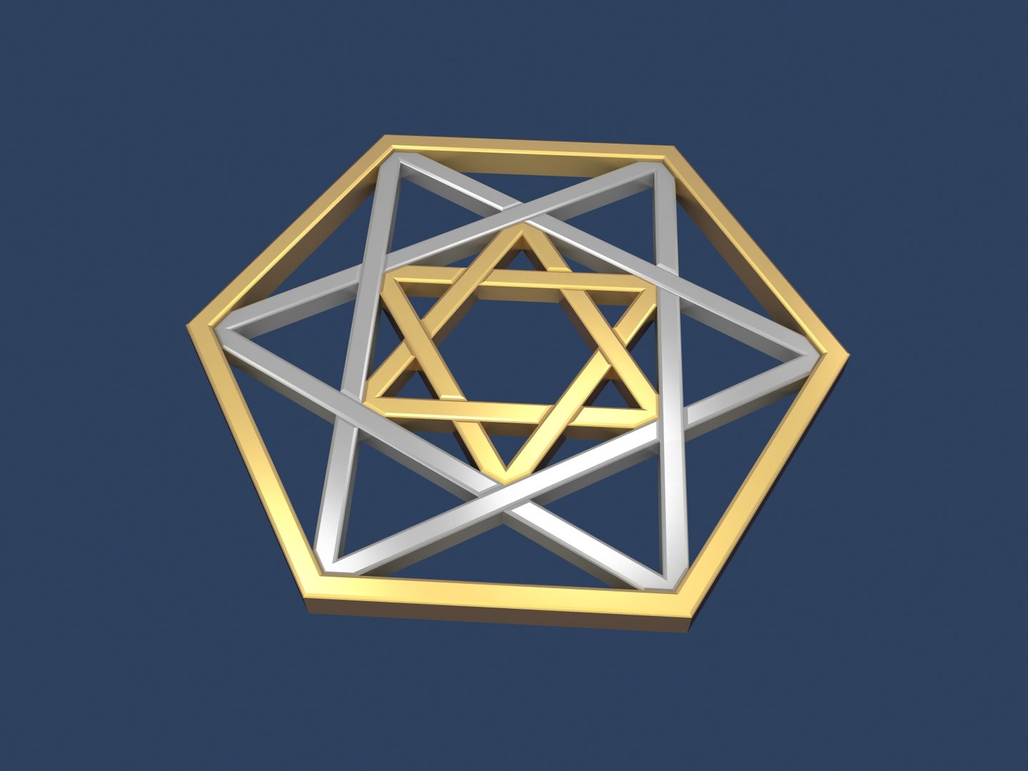 Star David Hexagon 3D - TurboSquid 1429498