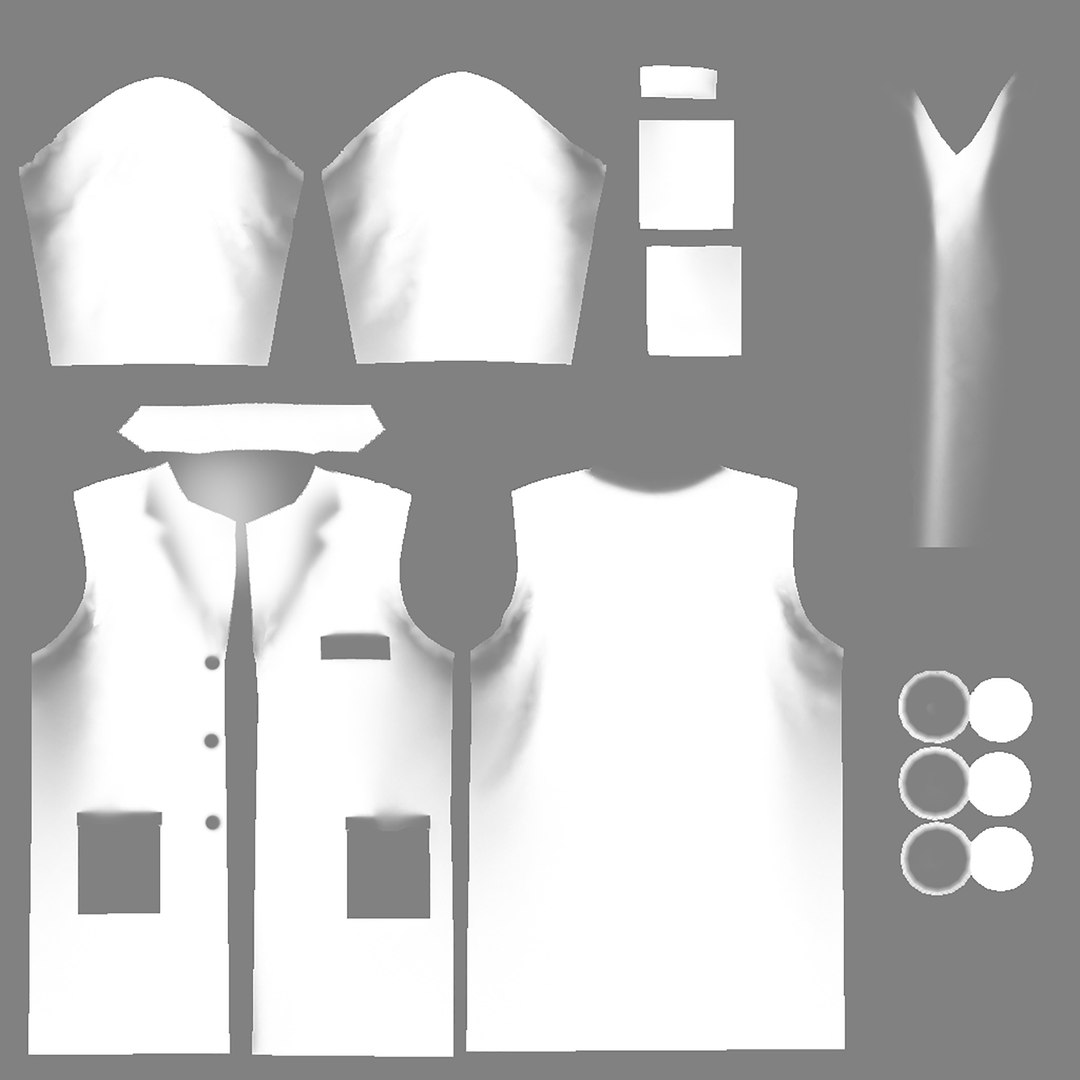 Mens Medical Scrub Top With Lab Coat Outfit 3D Model - TurboSquid 1916597